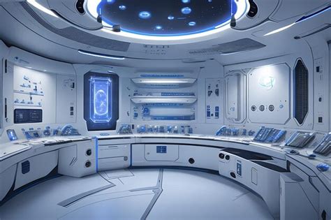 Premium Ai Image Futuristic Quantum Space Exploration Lab