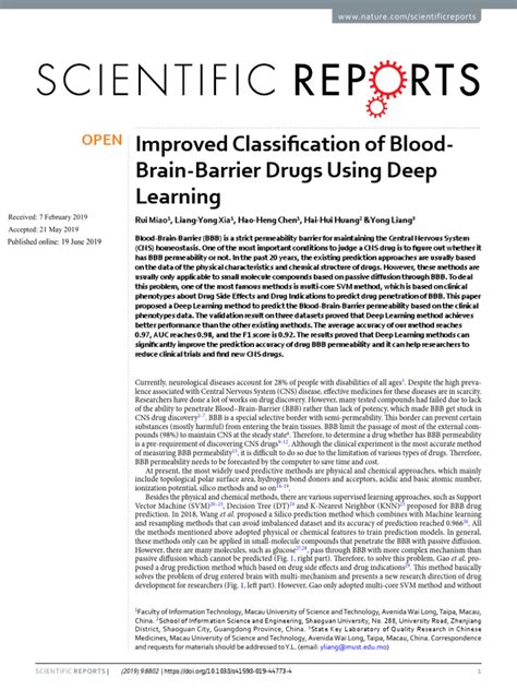 Improved Classification Of Blood Brain Barrier Drugs Using Deep