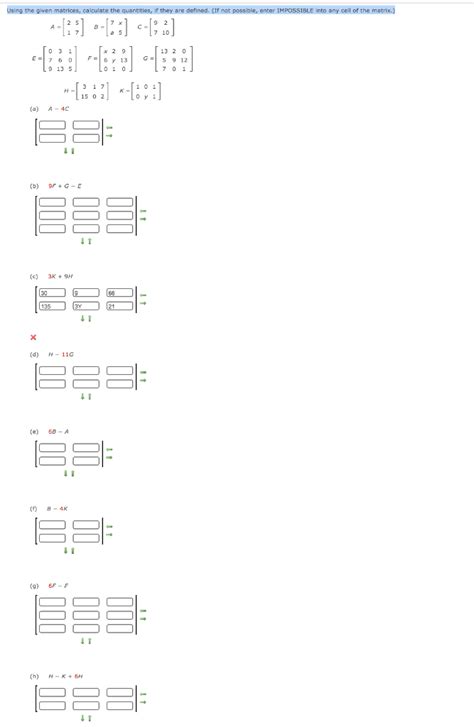 Solved Using The Given Matrices Calculate The Quantities
