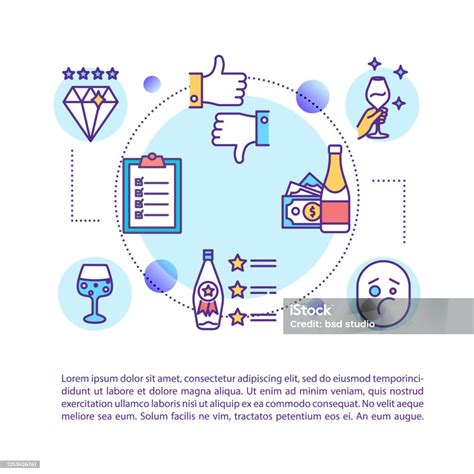 텍스트와 와인 시음 개념 아이콘 알코올 음료의 품질 평가 음료에 대한 메모를 합니다 Ppt 페이지 벡터 템플릿입니다 브로셔 잡지