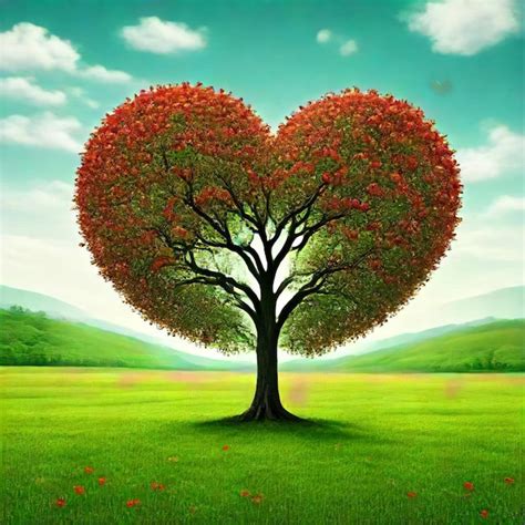 Premium Photo A Heart Shaped Tree With A Heart In The Middle Of It