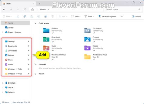 Add And Remove Quick Access Folders On Navigation Pane Of File Explorer