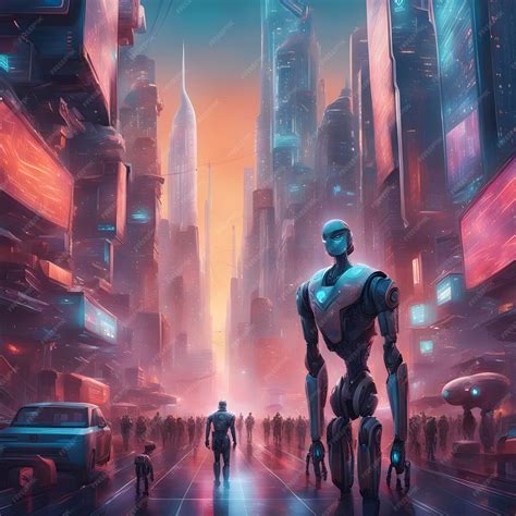 Premium Ai Image Futuristic Cityscape With Advancements In Artificial Intelligence