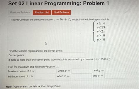 Solved Set 02 Linear Programming Problem 1 Previous Problem