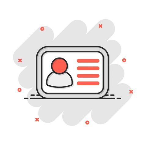 Premium Vector | Id card icon in comic style identity badge vector ...