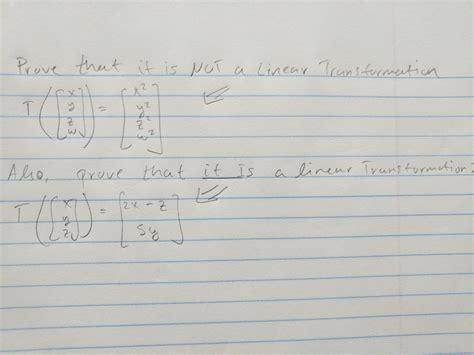 Solved Prove That It Is Not A Linear Transformation T X Y Chegg