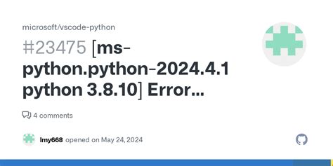 Ms Python Python 2024 4 1 Python 3 8 10 Error While Creating Virtual
