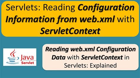 How To Read The Configuration Information From The Webxml Using Servletcontext Servlets