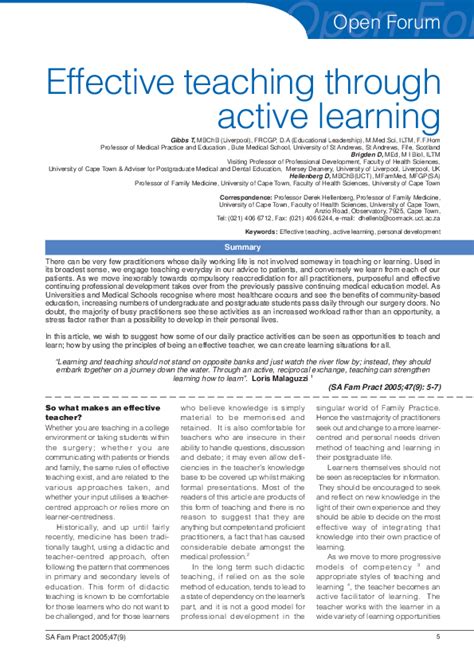 Pdf Effective Teaching Through Active Learning