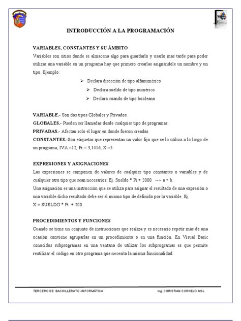 Modulo Visual Basic 60 Febres Pdf Básico Programa De Computadora