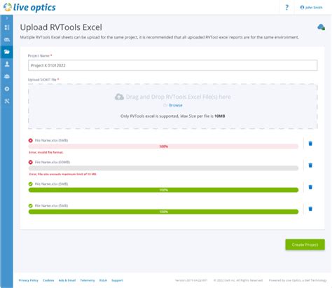 Live Optics Rvtools How To Upload The Excel Output To Create A Project Dell Thailand