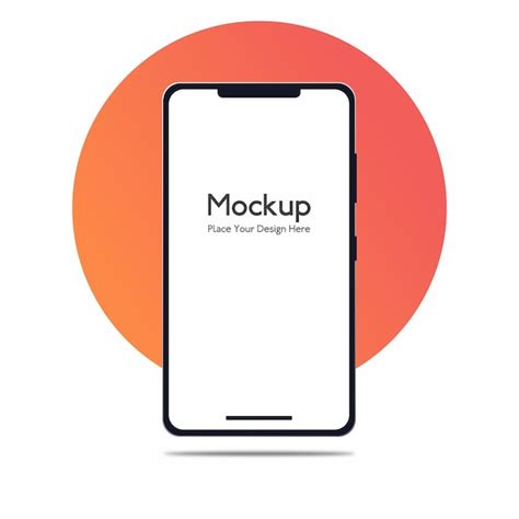 앱 개발 및 ux ui 디자인 격리 셀을 위한 빈 화면이 있는 현실적인 스마트폰 모형 프리미엄 벡터