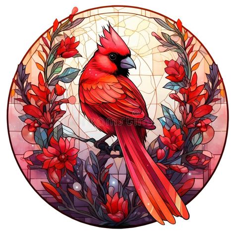 Stained Glass Cardinal Stock Illustrations 154 Stained Glass Cardinal