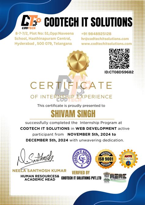 complete the internship program at codtech it solutions in web