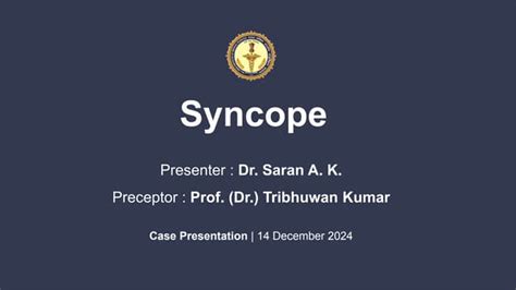 Syncope Case Presentation And Approach To Diagnosis Pdf