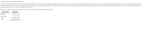 solved joint cost allocation weighted average method carving