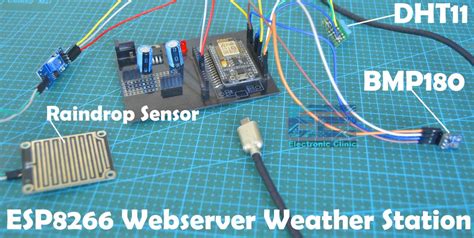ESP WebServer Weather Station With Temperature Pressure And Rain Detection