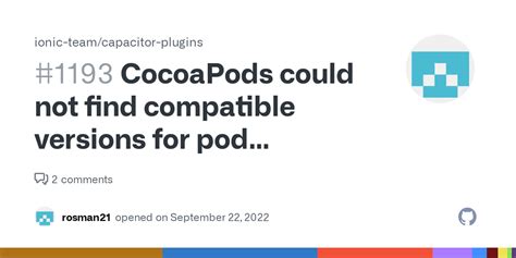 CocoaPods Could Not Find Compatible Versions For Pod CapacitorSplashScreen Issue
