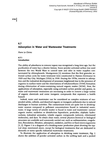 Handbook Of Porous Solids 2002 Sch Th Adsorption In Water And
