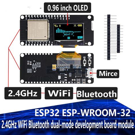Esp32 Esp Wroom 32 096 Inch Oled Display 24ghz Wifi Bluetooth Dual Mode Development Board