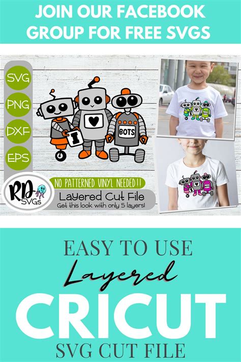 Robot Svg Bots Svg Love Robots Svg Robotics Svg Love Bots Svg Cricut Layered Cut File Rd