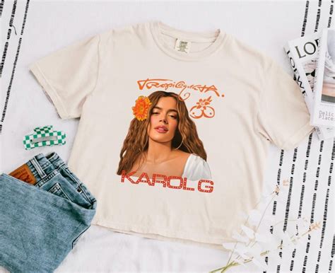 Karol G Boxy Crop Top Tropicoqueta Merch Kg Fan T Etsy