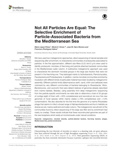 Pdf Not All Particles Are Equal The Selective Enrichment Of Particle