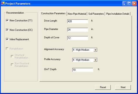 Construction Parameters Input Data Form Download Scientific Diagram