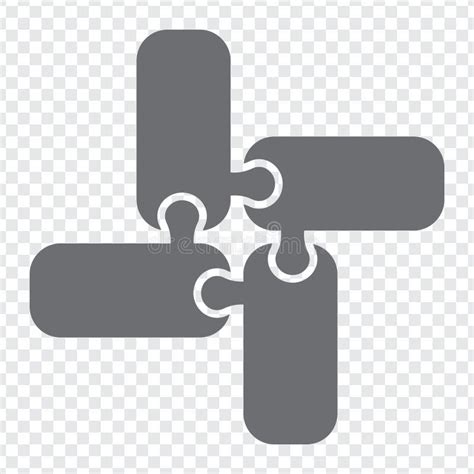 Simple Icon Puzzle In Gray Simple Icon Puzzle Of The Four Elements On