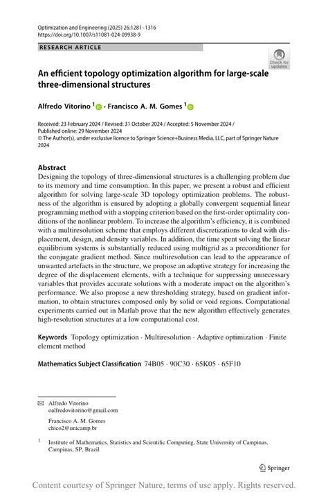 An Efficient Topology Optimization Algorithm For Large Scale Three