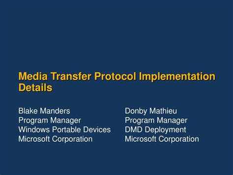 Ppt Media Transfer Protocol Implementation Details Powerpoint