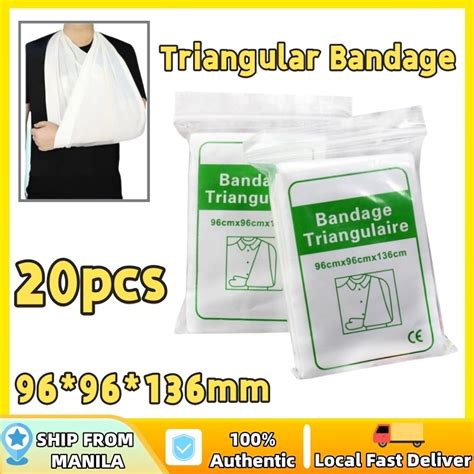 20pcs Medical Triangular First Aid Bandage Triangular Bandage Tips Fracture Fixation Emergency