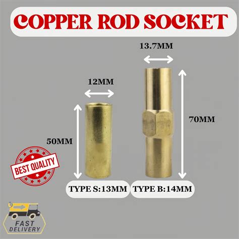 Copper Earth Rod Socket Joint Coupling Copper Rod Link Copper