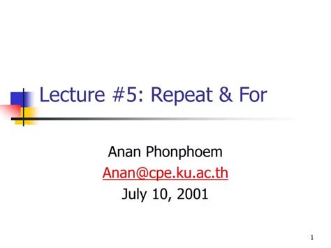 Ppt Lecture 5 Repeat And For Powerpoint Presentation Free Download
