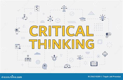 Critical Thinking Concept With Icon Set With Big Word Or Text On Center Stock Illustration