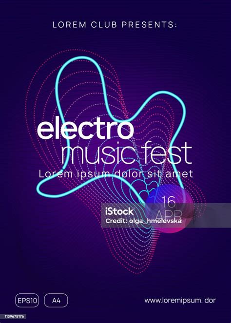 네온 클럽 전단지 전기 댄스 음악입니다 트랜스 파티 Dj 전자 사운드 페스트 테크노 이벤트 포스터 Dj에 대한 스톡 벡터 아트 및 기타 이미지 Istock