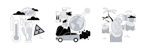 온실 효과 추상 개념 벡터 일러스트 레이 션 세트 선 따뜻하게 함 요약 Png 일러스트 및 벡터 에 대한 무료 다운로드