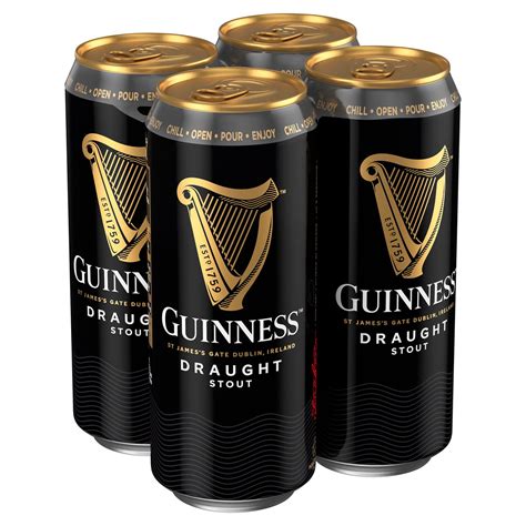 Guinness Draught Stout Beer 4 X 440ml Can Beer Iceland Foods
