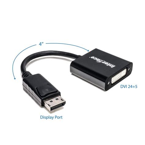 Abs Plastic Interface Display Port To Dvi 24 5 Active Adapter Ifcpl105 For Computer Laptop