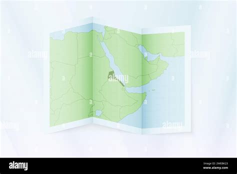 eritrea map folded paper with eritrea map vector illustration stock