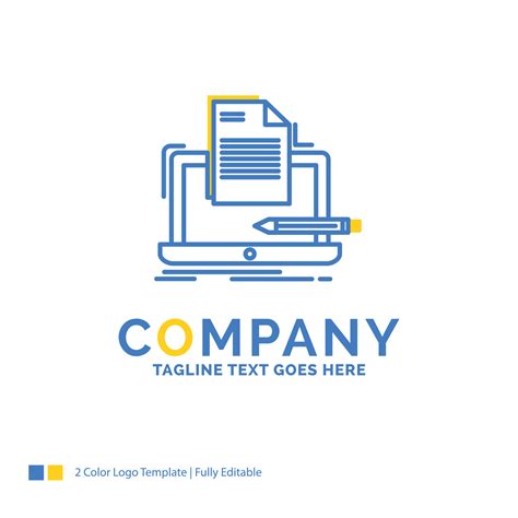 Coder Coding Computer List Paper Blue Yellow Business Logo Template Creative Design