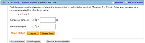 Solved Find The Points On The Given Curve Where The Tangent Chegg