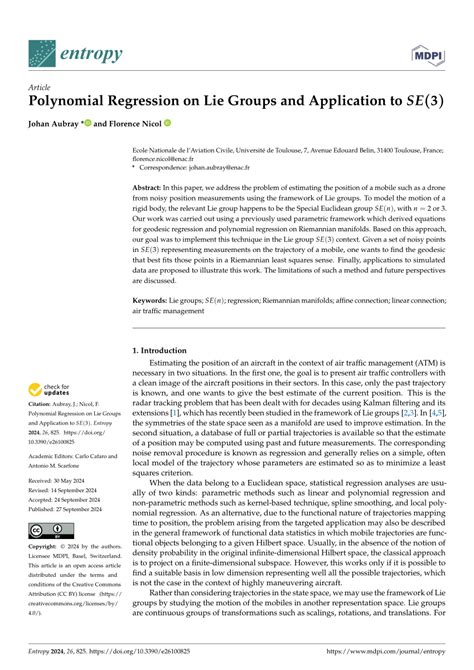 Pdf Polynomial Regression On Lie Groups And Application To Se 3