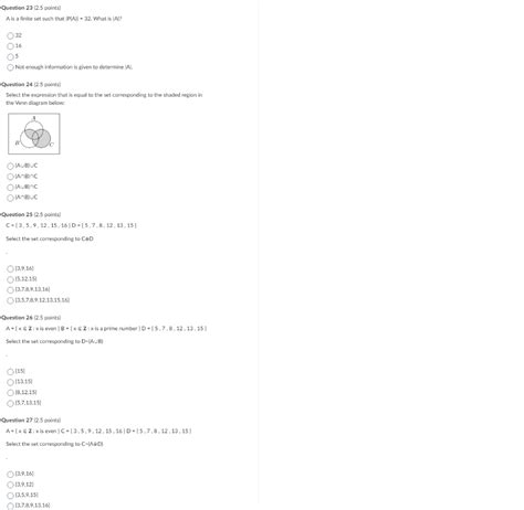 Solved Question Points A Is A Finite Set Such That Chegg Com