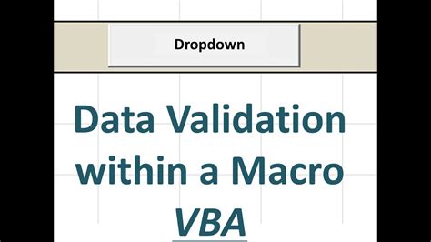 excel macro how to add a dropdown menu to a cell aka data validation