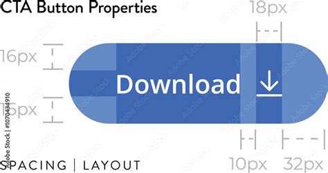 Downlod Cta Button Guideline Properties With Dimension Spacing Layout