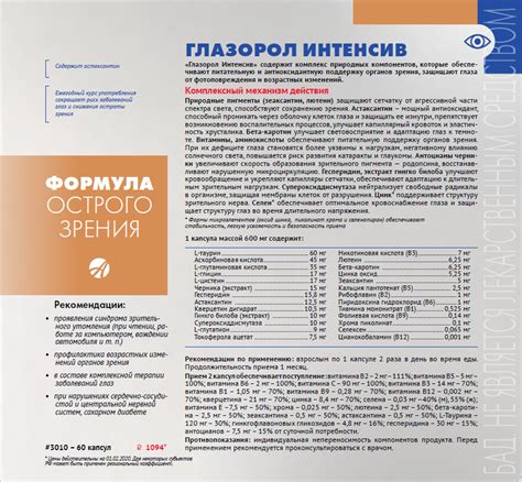Глазорол интенсив - инструкция, цена, отзывы