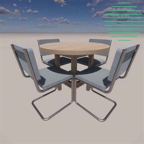 Free Revit Table Dining Round And Chairs Bimshares