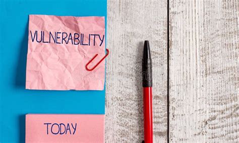 Handwriting Text Vulnerability Concept Meaning State Of Being Exposed