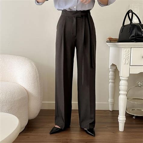 리얼코코 굿바이특가 30 당일출발 웨르 리본 핀턱 슬랙스 4 Color 졸업식와이드끈